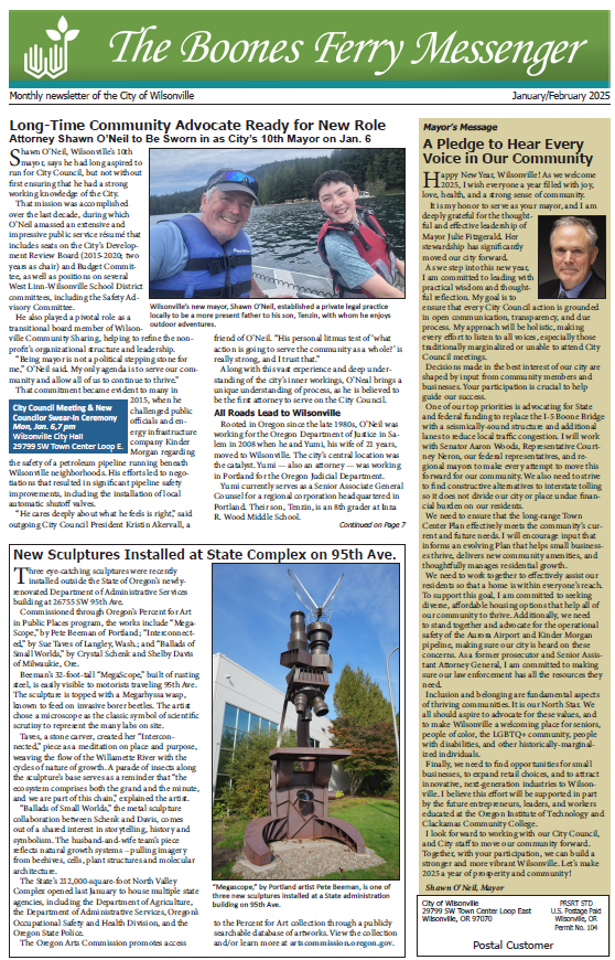 January/February 2025 Boones Ferry Messenger | City of Wilsonville Oregon