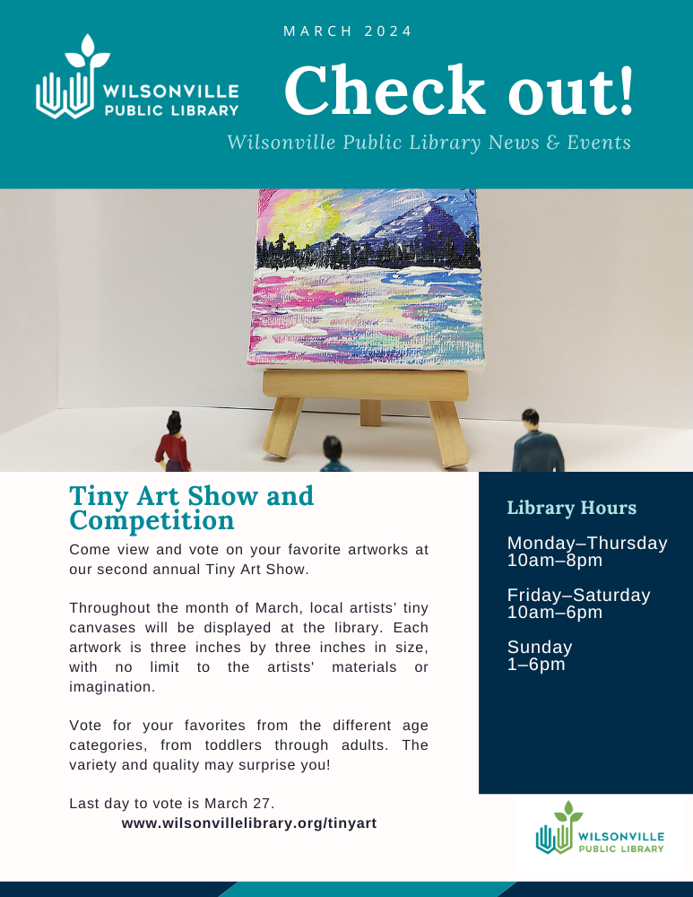 March 2024 Wilsonville Library Newsletter | City of Wilsonville Oregon